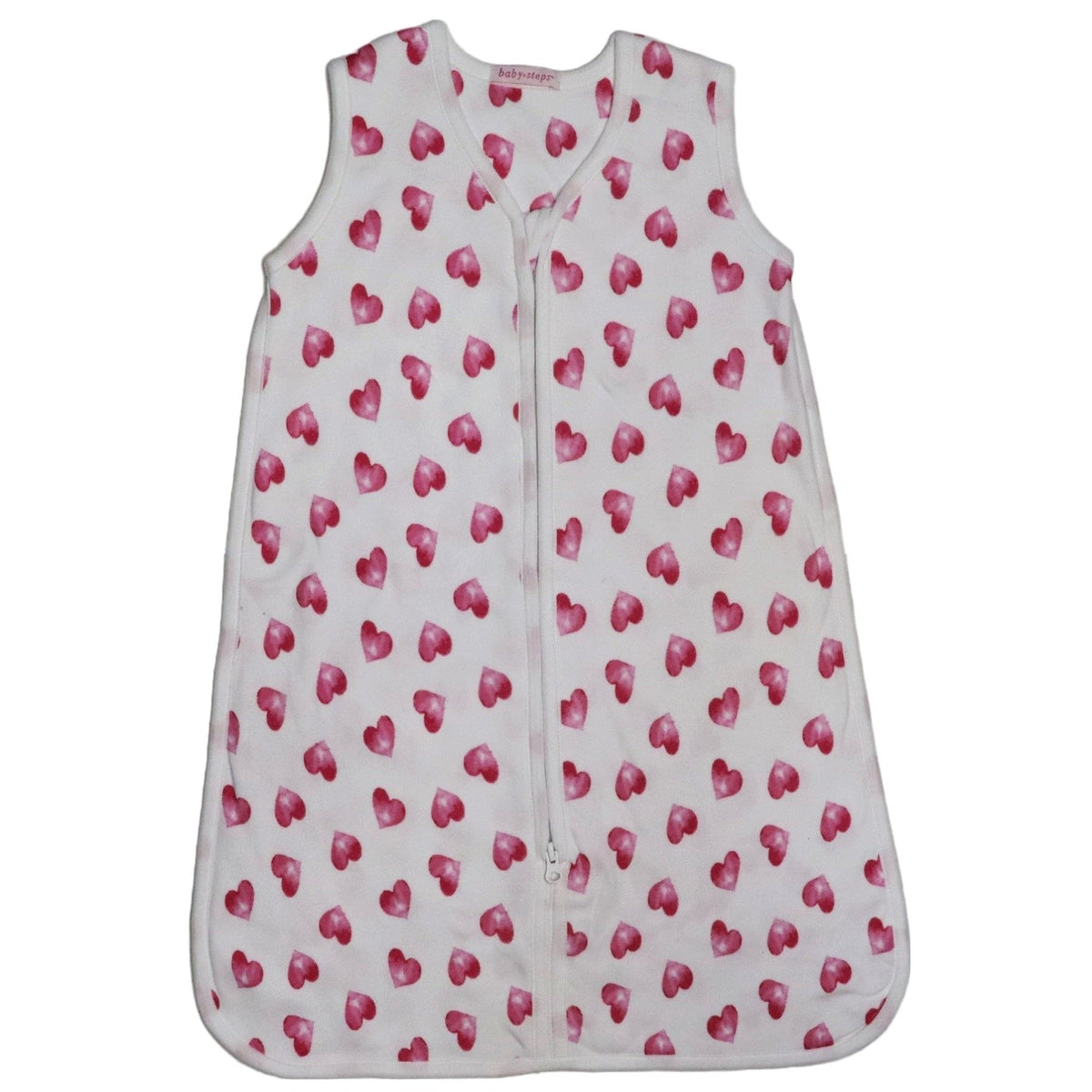 😎Baby Zipper Sleep Sack - Pink Watercolor Hearts — Baby Steps and Mish Kids
